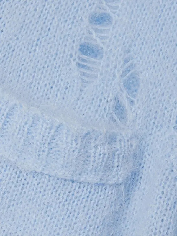 R13 Crew Neck Cardigan - Light Blue