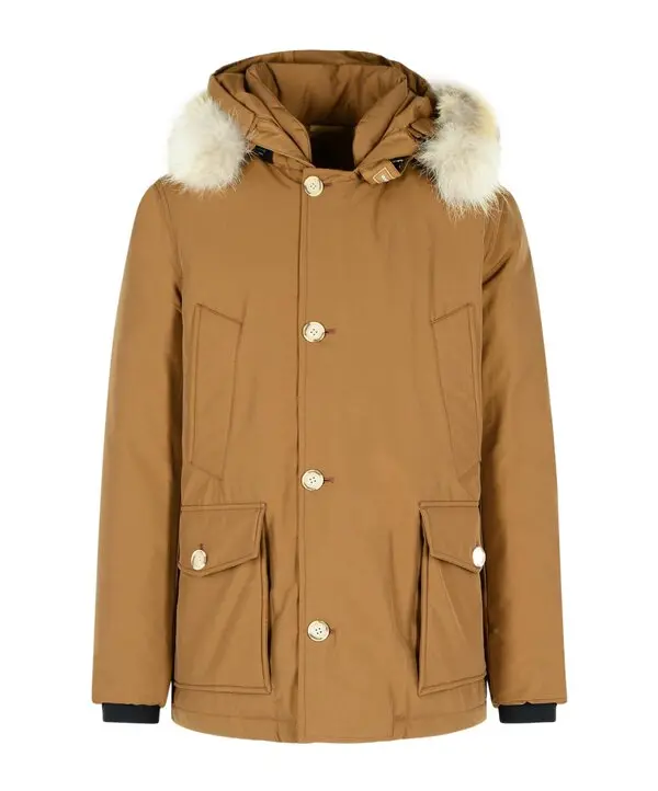 Woolrich Hooded Parka With Removable Fur Trim - Brown