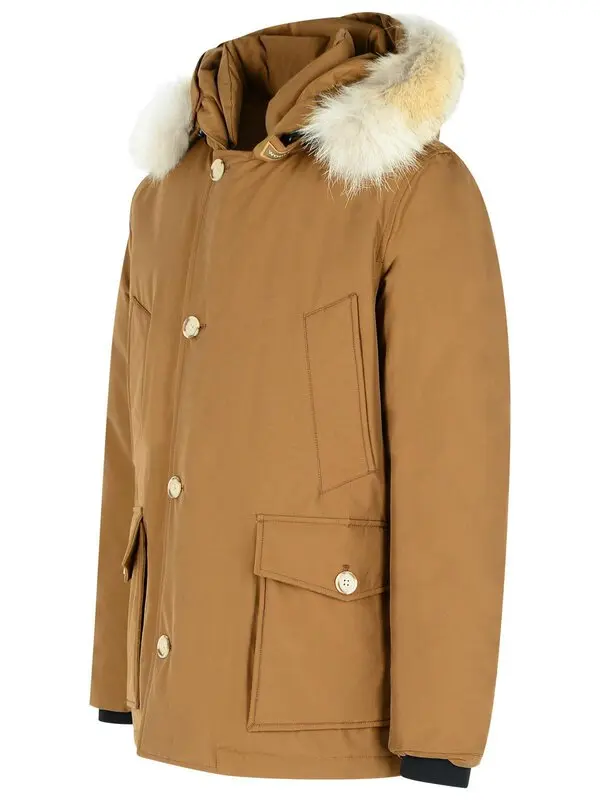 Woolrich Hooded Parka With Removable Fur Trim - Brown