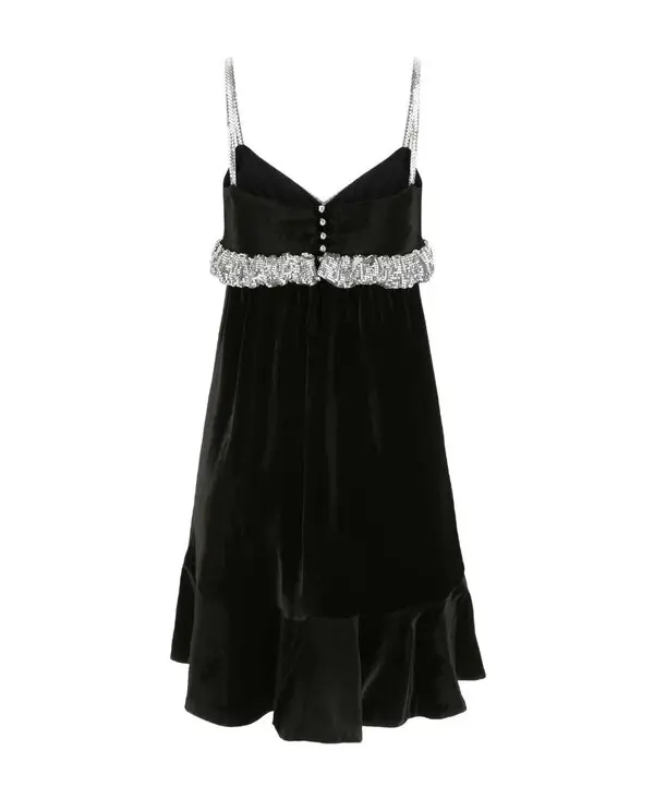 Rabanne Two-toned Chainmail Velvet Mini Dress