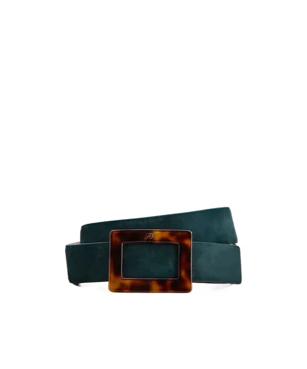 ROGER VIVIER Belle Vivier Suede Belt - Black