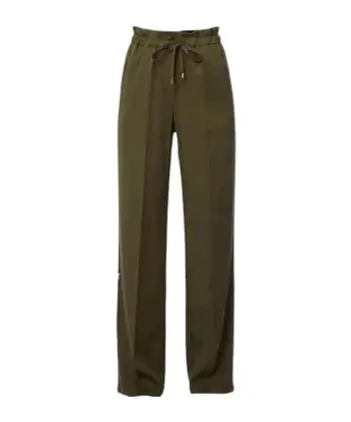 Liu Jo Tie-waist Wide-leg Pants - Light Olive
