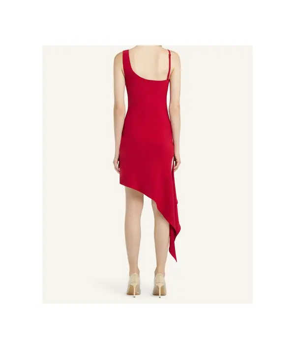 COURREGES Asymmetrical Knot Sleeveless Mini Dress - Ruby Colour
