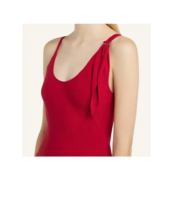 COURREGES Asymmetrical Knot Sleeveless Mini Dress - Ruby Colour