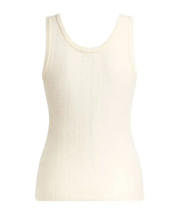 Etro Hood And Punched Detailed Knit Vest Top