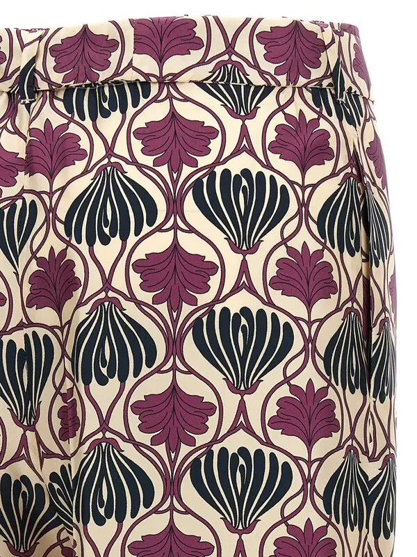 Max Mara All-over Printed Drawstring Trousers - Nude