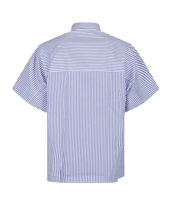 FAY Striped Short-sleeve Button-up Shirt - White