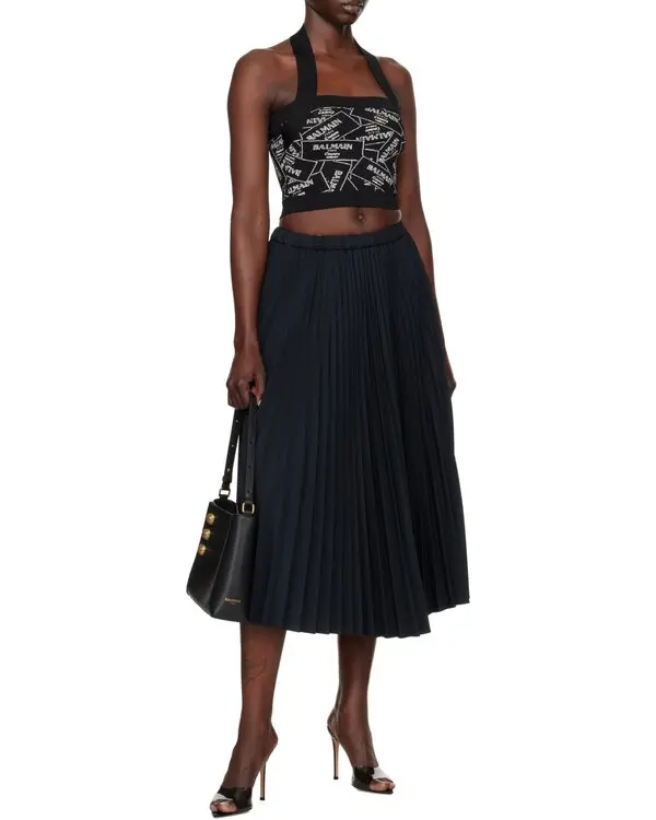 Balmain Logo Detailed Cropped Top
