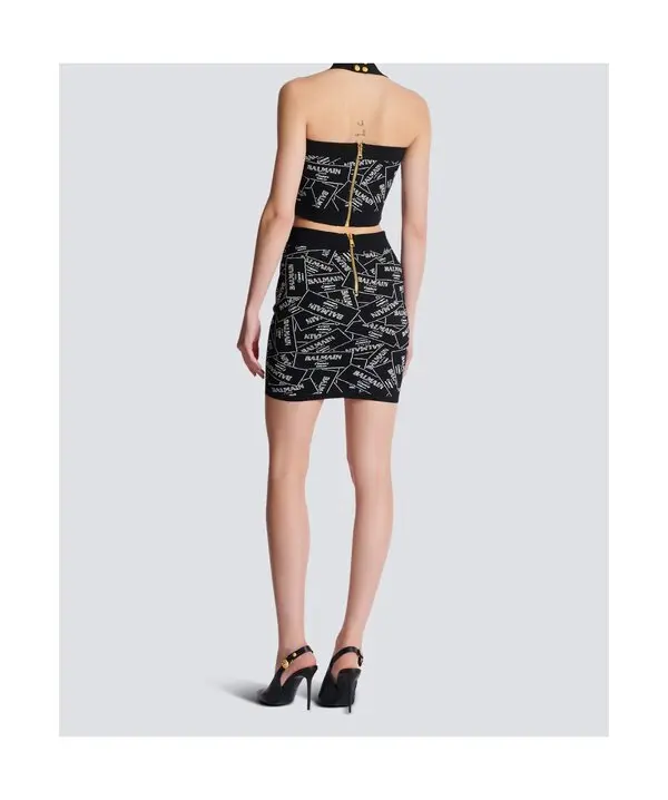 Balmain Logo Detailed Cropped Top