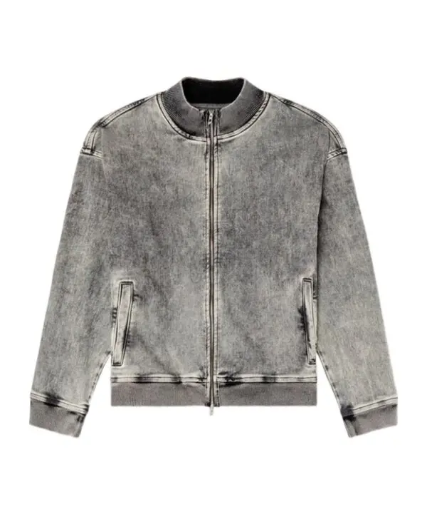 DIESEL® D-carly-s Track Denim Zip-up Jacket - Dark Gray