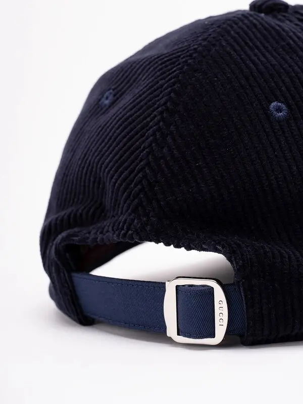 Gucci Embroidered Velvet Baseball Cap