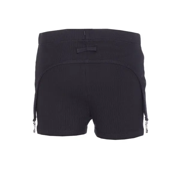 JEAN PAUL GAULTIER Ribbed Garter Shorts With Logo Detail