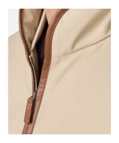 TOD'S Leather-trimmed Technical Cotton Down Jacket - Light Brown