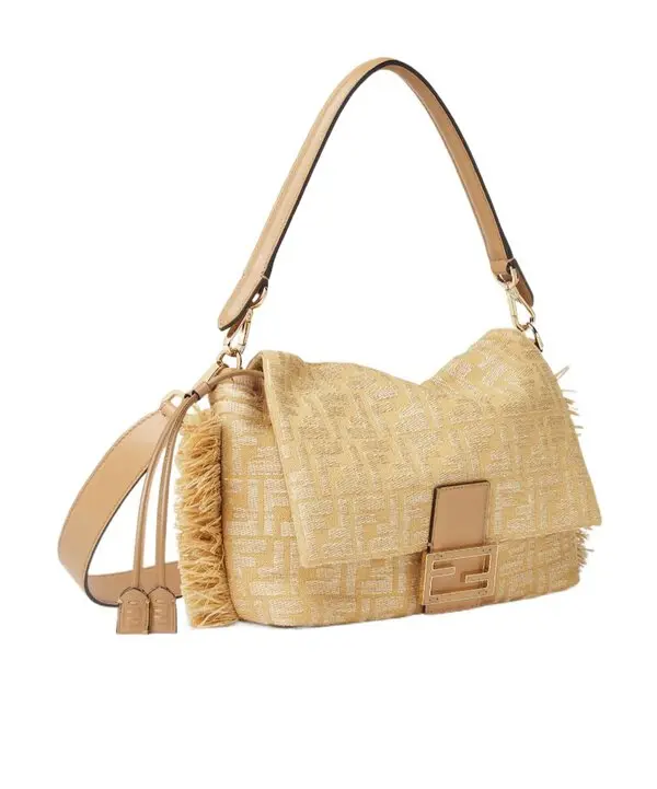 Fendi Mamma Baguette Medium Shoulder Bag - Light Brown