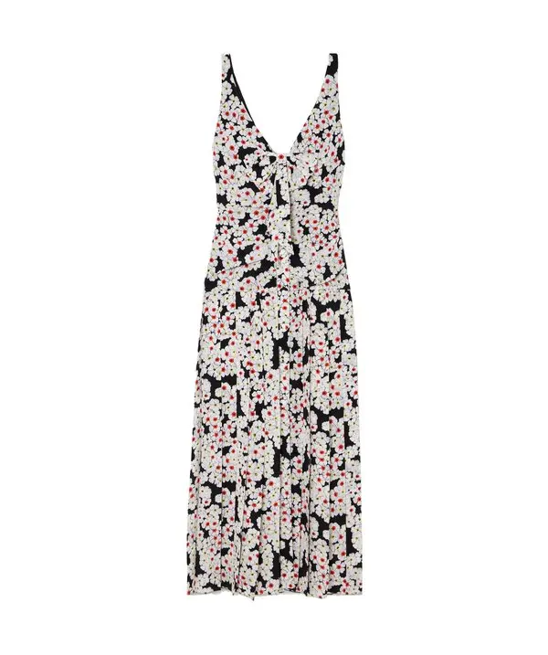 Alessandra Rich Sleeveless Floral Print Midi Dress