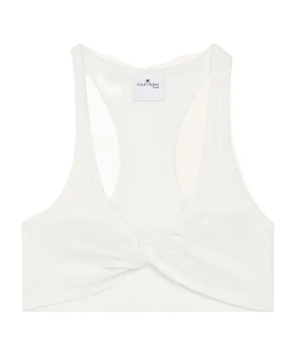 COURREGES Twist-detail Asymmetrical Tank Top - White