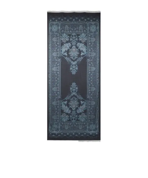 Etro Cotton-blend Jacquard Scarf - Blue