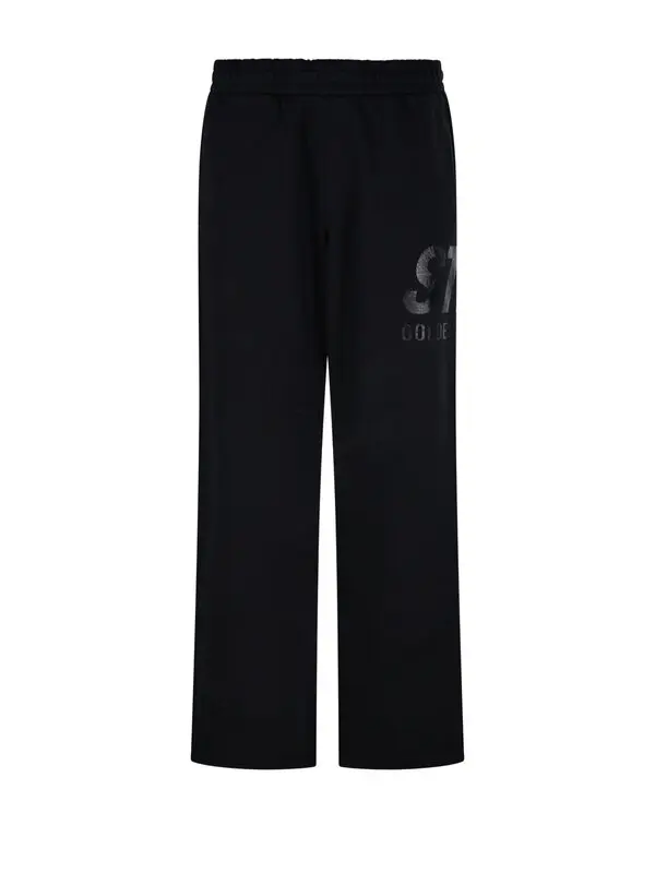 GOLDEN GOOSE Logo Printed Straight-leg Trousers - Black