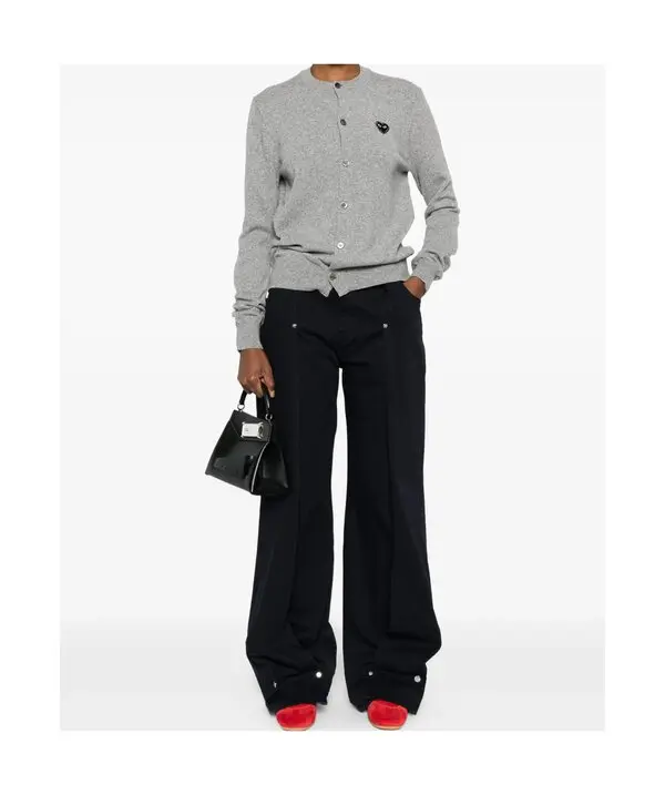 Play Comme Des Garcon Logo Patch Crewneck Cardigan