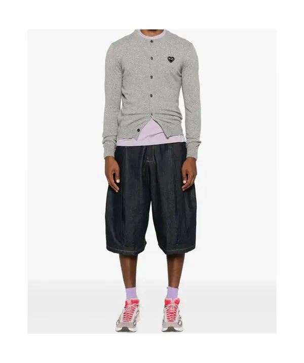 Play Comme Des Garcon Logo Patch Crewneck Cardigan