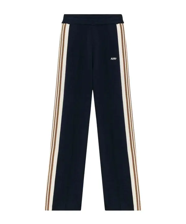 AUTRY Striped Wide-leg Pants - Navy