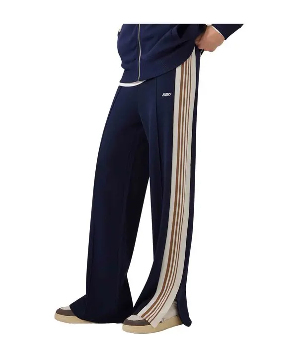 AUTRY Striped Wide-leg Pants - Navy