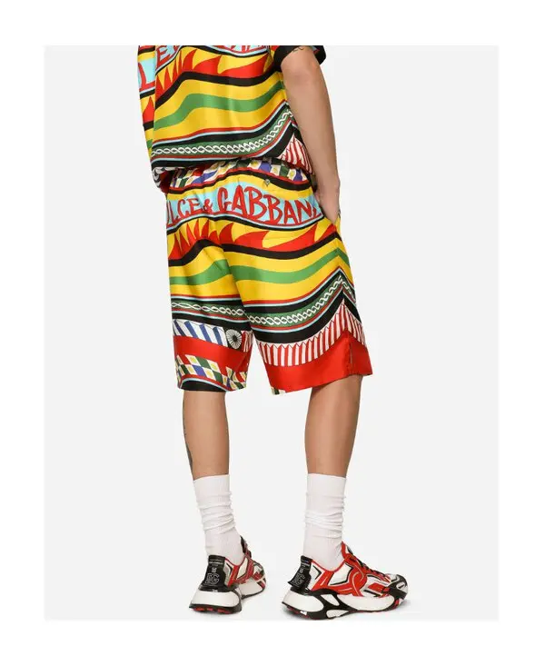 Dolce & Gabbana Carretto Printed Twill Jogging Shorts