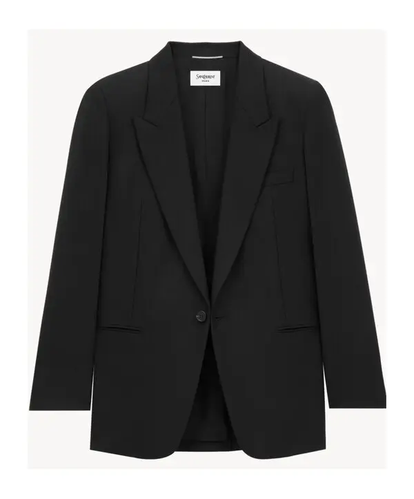 Saint Laurent Wool Chin Jacket - Black