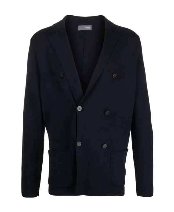DRUMOHR Double-breasted Merino Wool Cardigan - Black