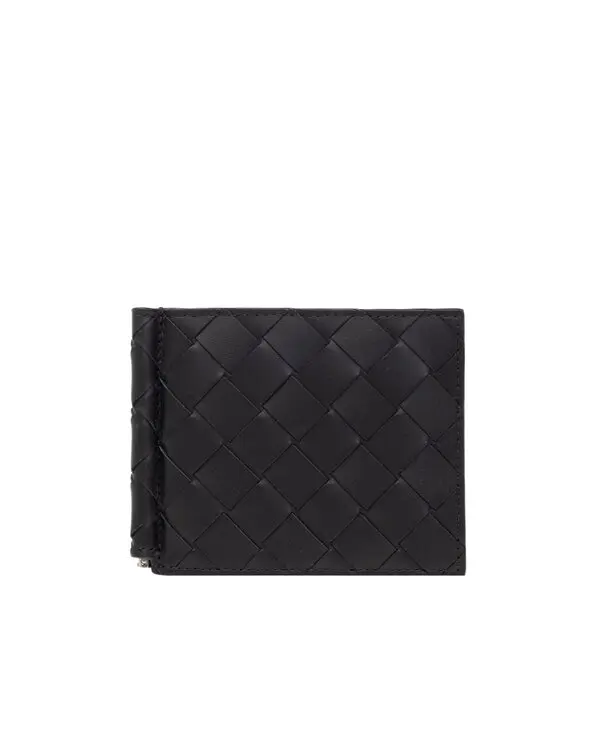 Bottega Veneta Intrecciato Bi-fold Card Holder - Black