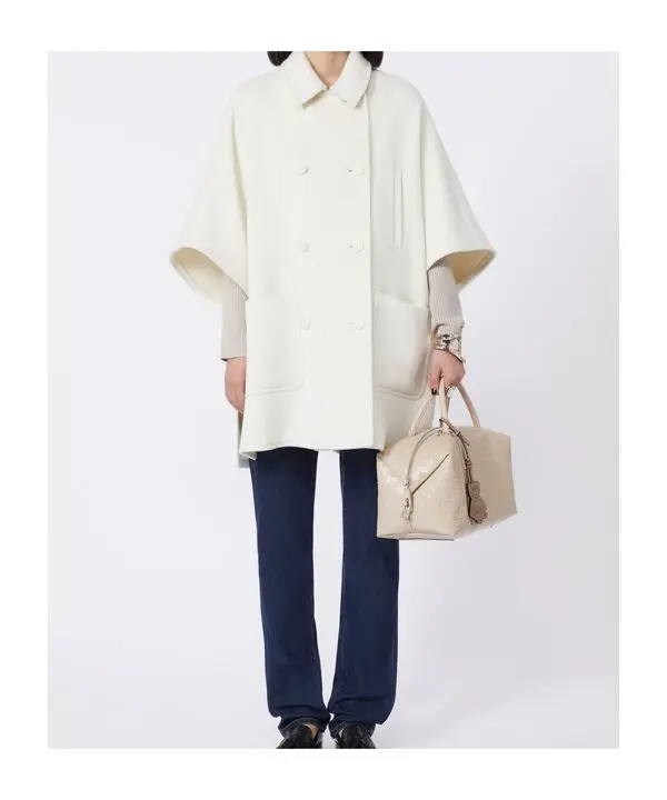 Max Mara Croc-embossed Shoulder Bag - Nude