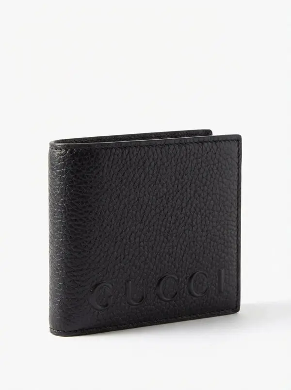 Gucci Logo Embossed Bi-fold Wallet - Black