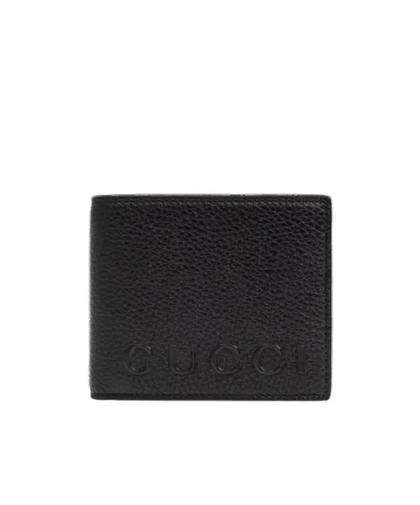 Gucci Logo Embossed Bi-fold Wallet - Black