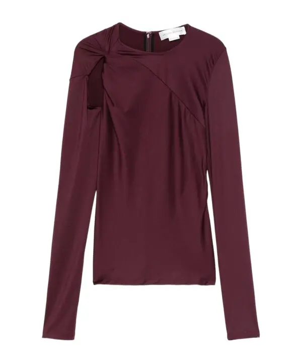 Victoria Beckham Twist Detail Cut Out Long Sleeve Top - Red