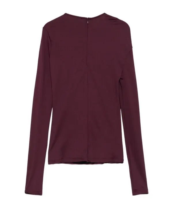 Victoria Beckham Twist Detail Cut Out Long Sleeve Top - Red