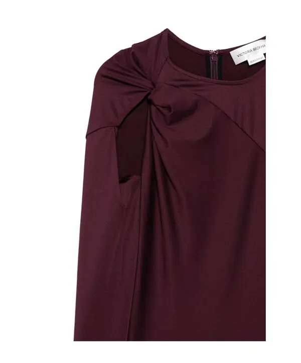 Victoria Beckham Twist Detail Cut Out Long Sleeve Top - Red