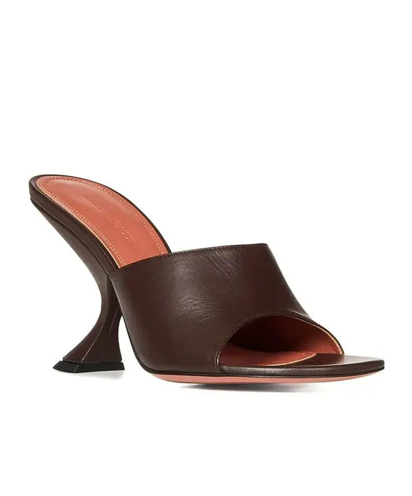 Amina Muaddi Open Toe High Heeled Sandals - Brown