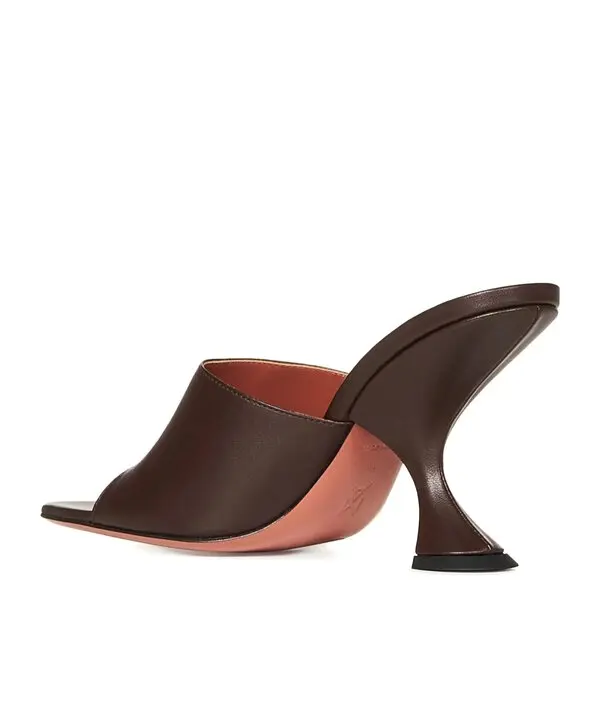Amina Muaddi Open Toe High Heeled Sandals - Brown