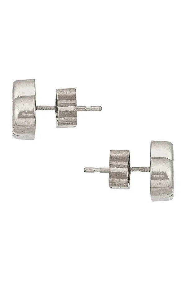 Balenciaga Logo Engraved Monogram Stud Earrings