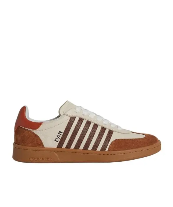 Dsquared2 Round Toe Low-top Sneakers - Beige/brown