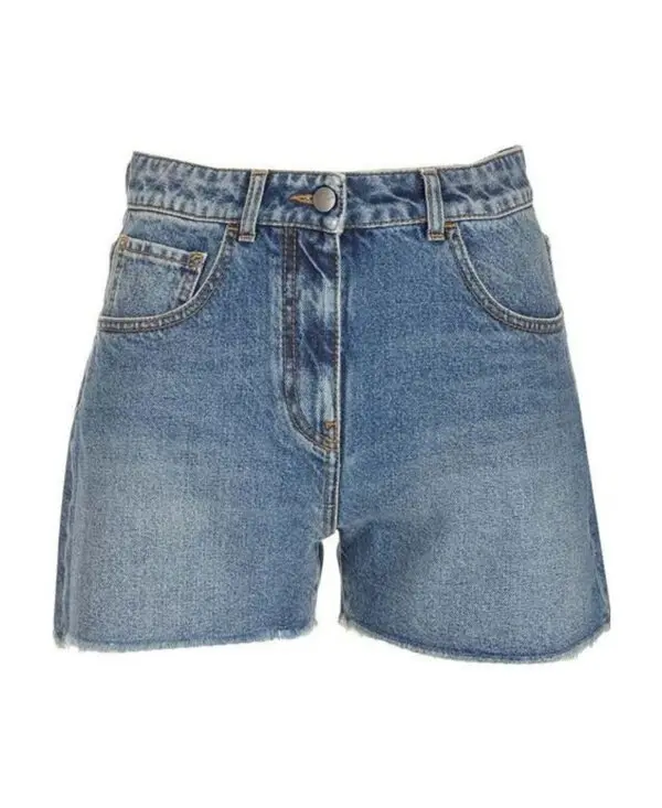 Palm Angels Embroidered Denim Shorts
