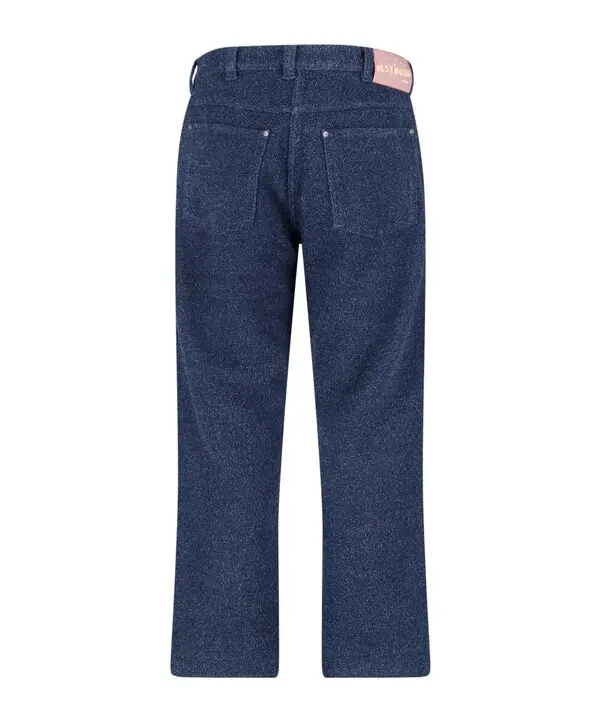 VIVIENNE WESTWOOD Mid Rise Straight Leg Trousers With Logo Patch
