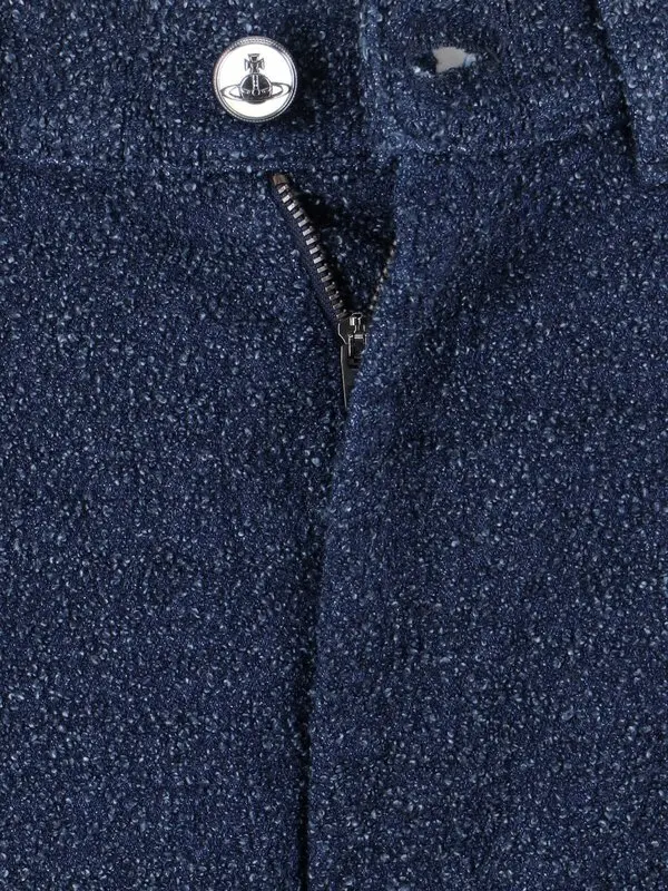 VIVIENNE WESTWOOD Mid Rise Straight Leg Trousers With Logo Patch
