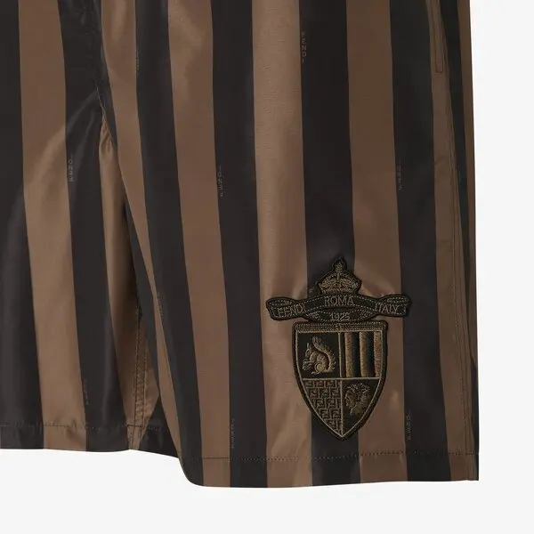 Fendi Striped Drawstring Swim Shorts