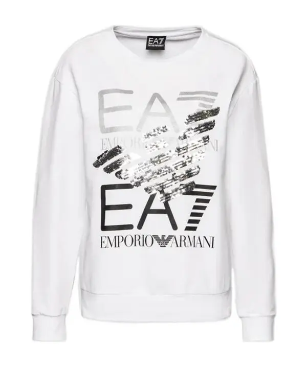 EA7 Crewneck Sweater With Logo - White