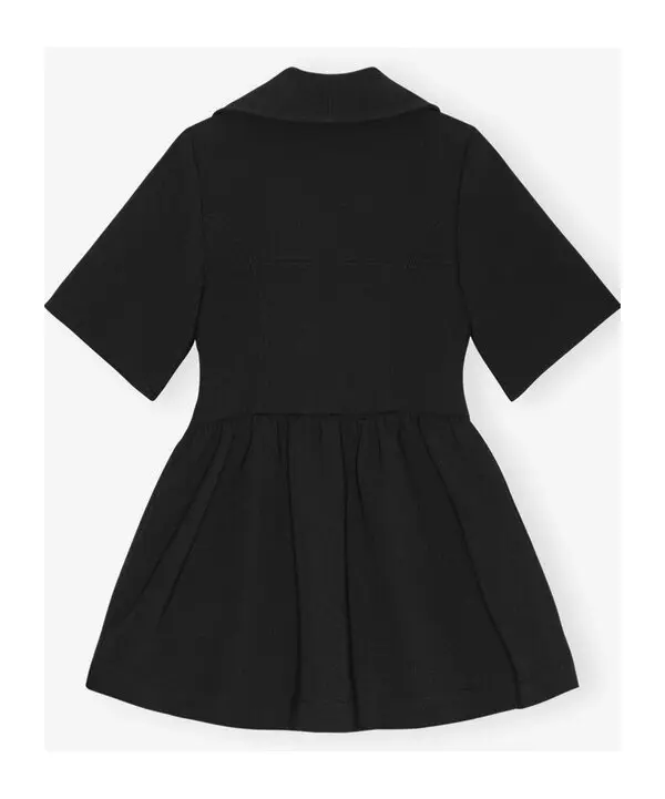 GANNI Bonded Crepe Mini Dress With Zip Fastening