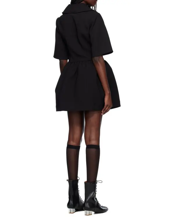 GANNI Bonded Crepe Mini Dress With Zip Fastening