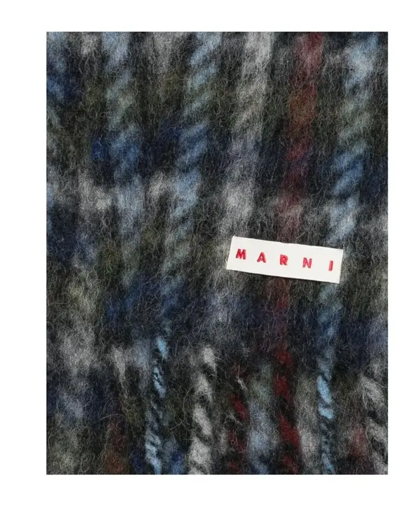 Marni Checked Fringed Scarf