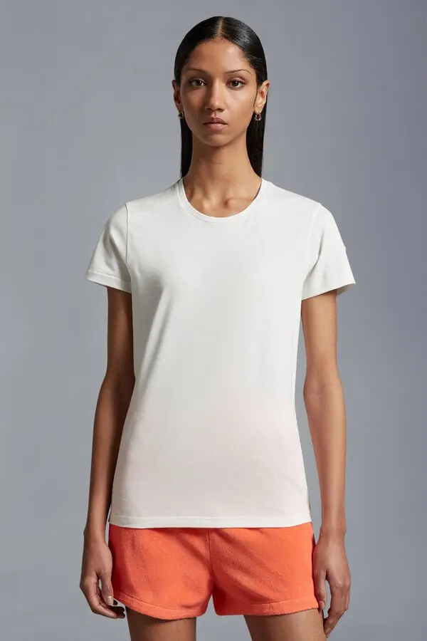 Moncler Logo Patch Crewneck T-shirt - White