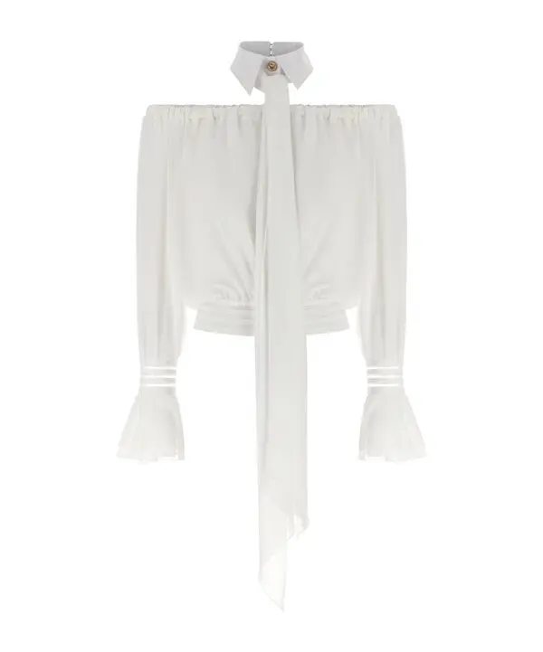 Elisabetta Franchi Off-the-shoulder Ruffle Sleeve Blouse